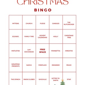30 Christmas Bingo Cards - Printable, Family Christmas Activity ...