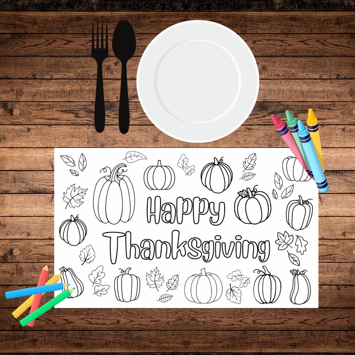 Printable Thanksgiving Coloring Placemat Activity for Kids ...