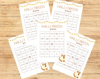 Halloween Bingo Game: 30 Printable Cards, Family Activity (PDF) - Etsy