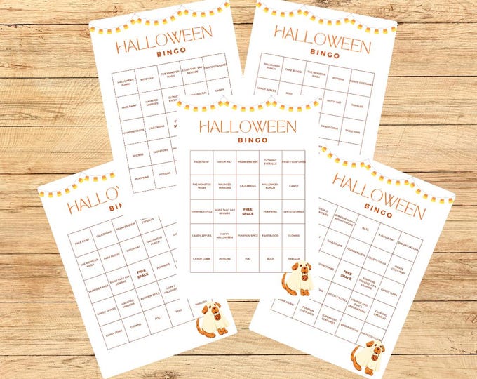 30 Halloween Bingo Cards, Family Halloween Bingo Activity, Halloween ...