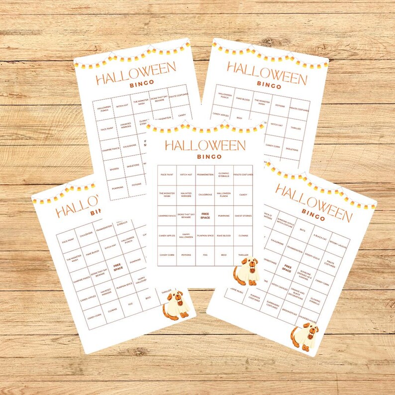 30 Halloween Bingo Cards, Family Halloween Bingo Activity, Halloween ...