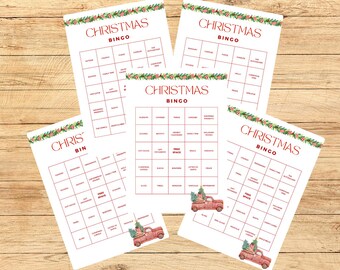 Christmas Printable BINGO, Holiday Party Games, Printable Party Game ...