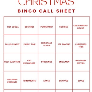 30 Christmas Bingo Cards - Printable, Family Christmas Activity ...