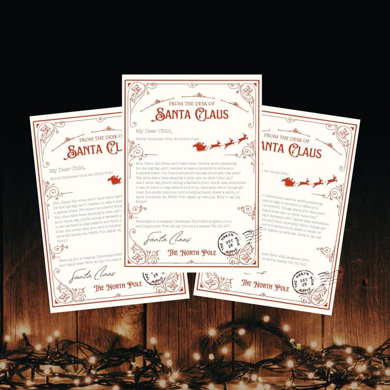 Customizable Letter From Santa: DIY Printable Christmas Note (instant ...
