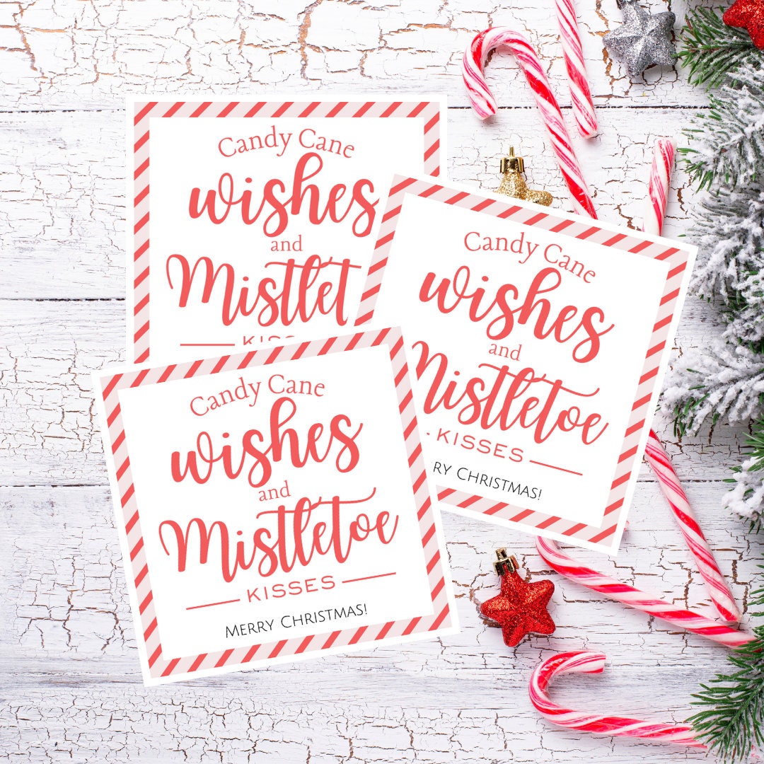 Candy Cane Holiday Gift Tag - Printable, Employee Teacher Nurse ...