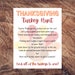 Thanksgiving Turkey Scavenger Hunt Game: Printable Family Activity (PDF ...