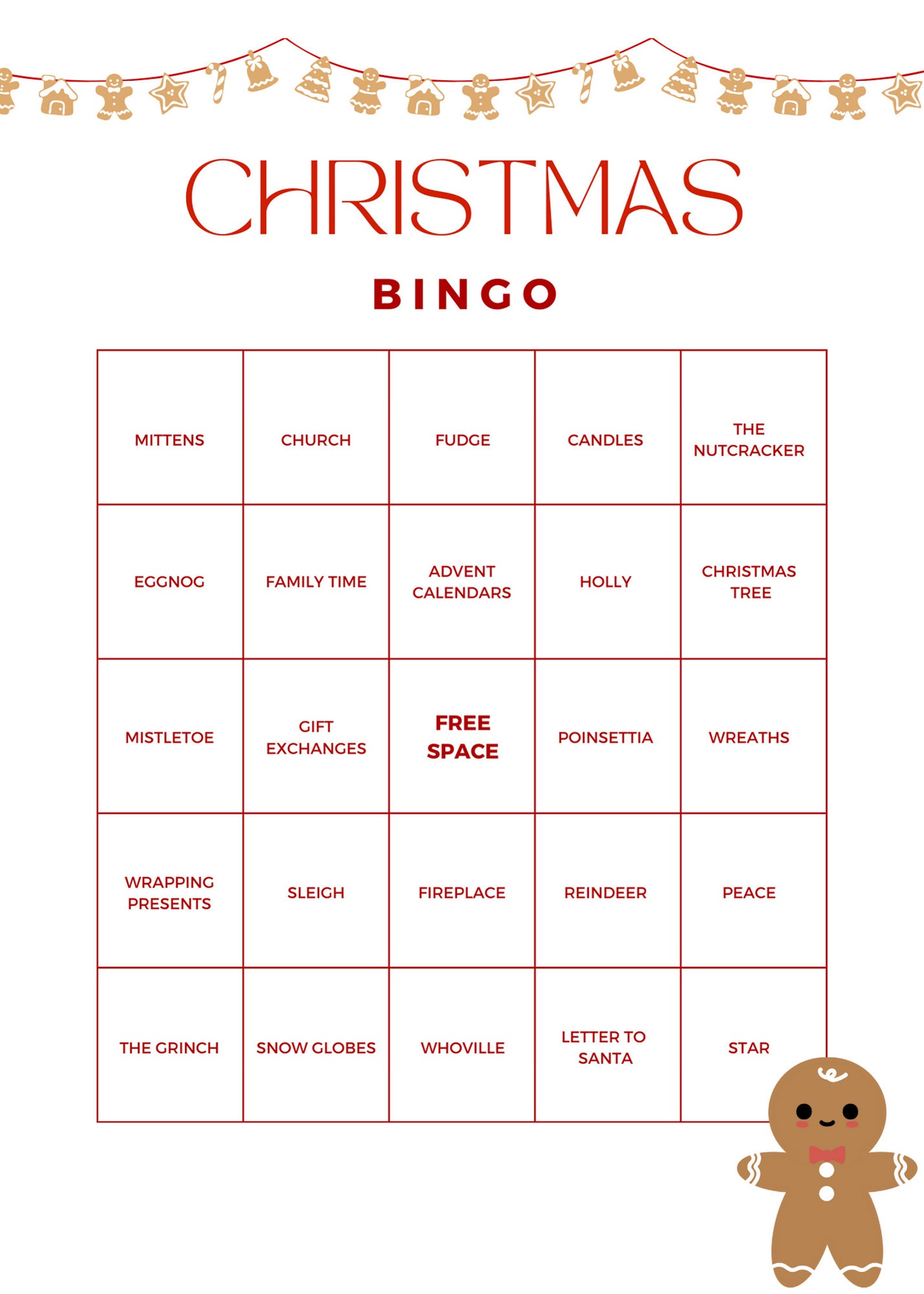 30 Christmas Bingo Cards - Printable, Family Christmas Activity ...
