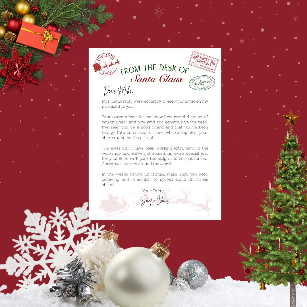 Customizable Letter From Santa: DIY Printable Christmas Note (instant ...