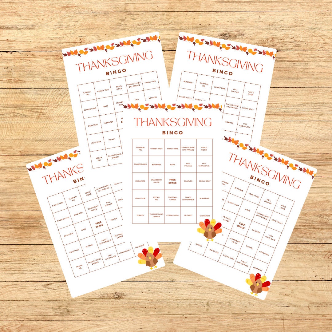 Thanksgiving Bingo Game: 30 Printable Cards (PDF) - Etsy