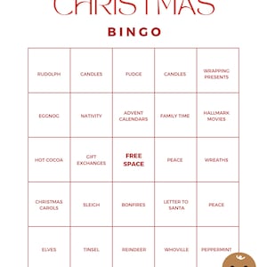 30 Christmas Bingo Cards - Printable, Family Christmas Activity ...