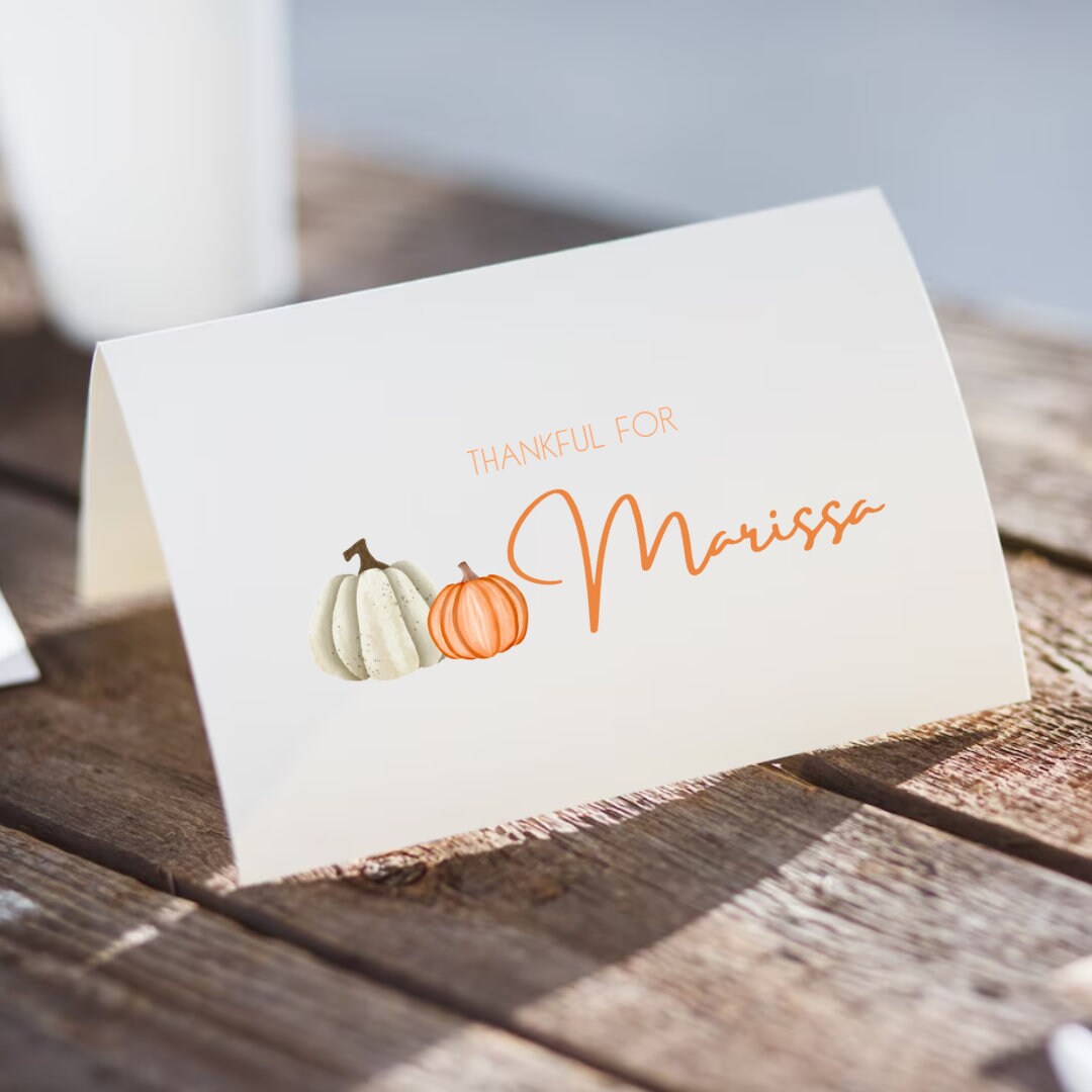Thanksgiving Place Cards - Printable, Thanksgiving Friendsgiving Name ...