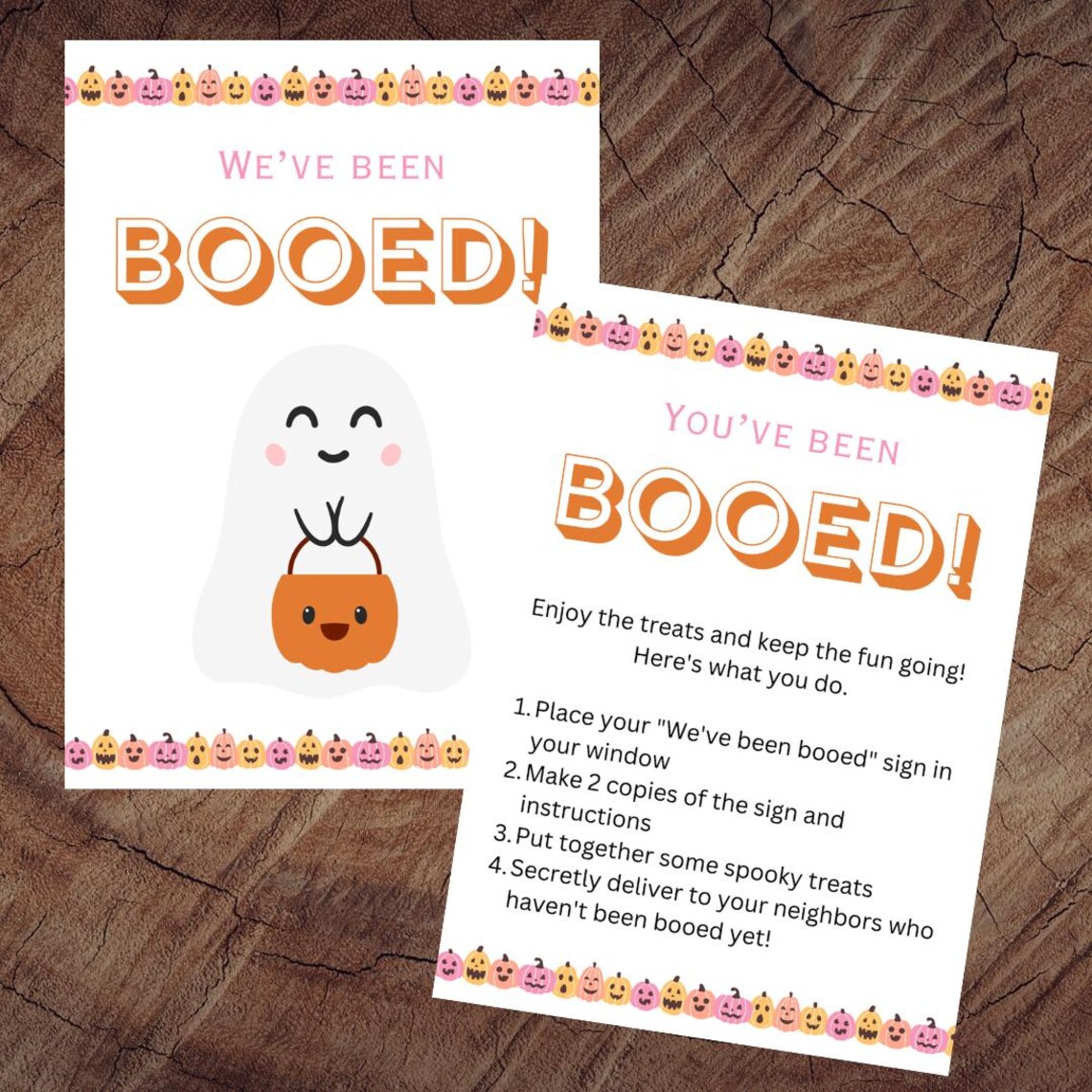 You've Been Booed Halloween Game: Printable Signs & Tags (digital ...