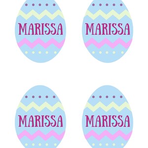 Editable Easter Egg Name Tags: Printable Basket Gift Tags (PDF) - Etsy