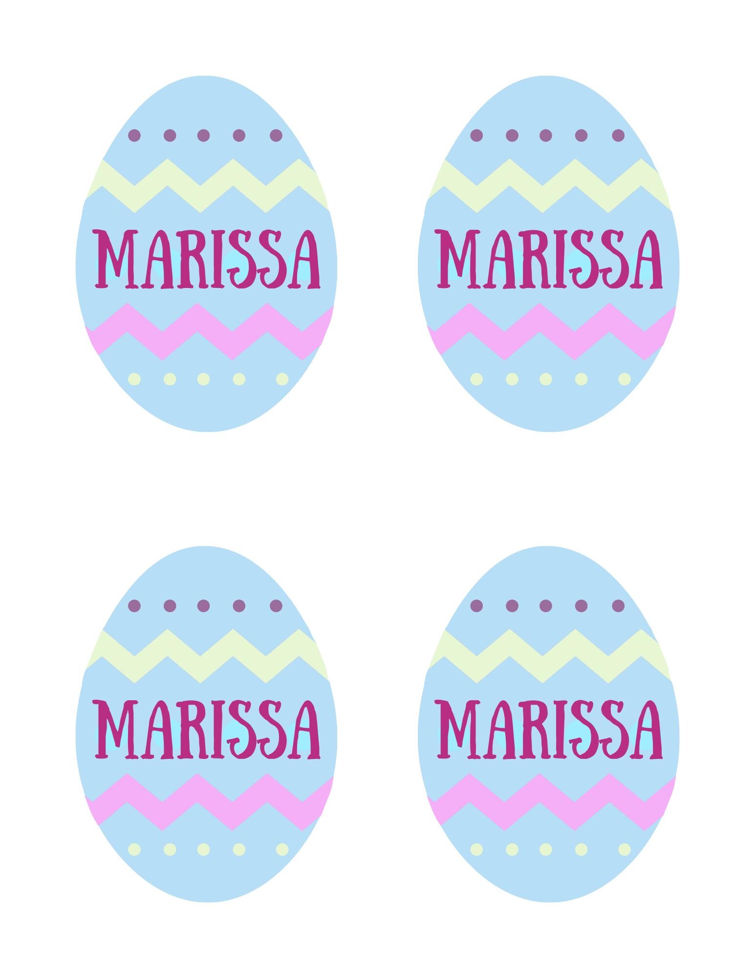 Editable Easter Egg Name Tags: Printable Basket Gift Tags (PDF) - Etsy