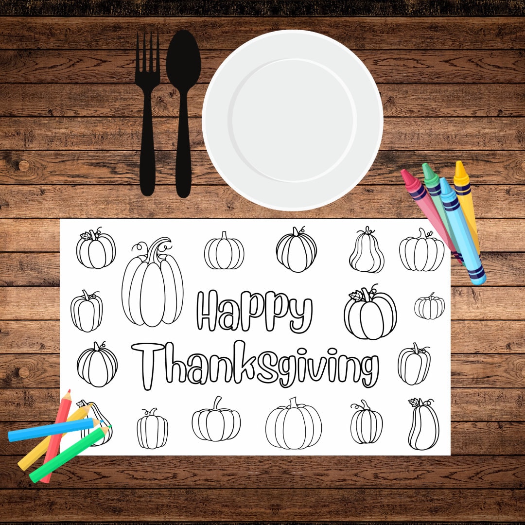 Printable Thanksgiving Coloring Placemat Activity for Kids ...