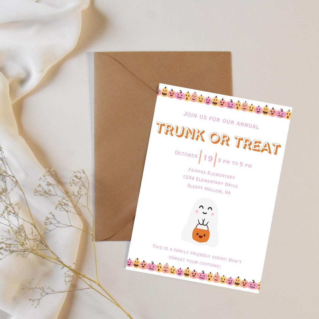 Editable Trunk or Treat Invitation: Halloween Community Event (digital ...