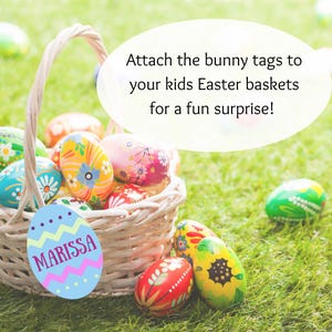 Editable Easter Egg Name Tags: Printable Basket Gift Tags (PDF) - Etsy