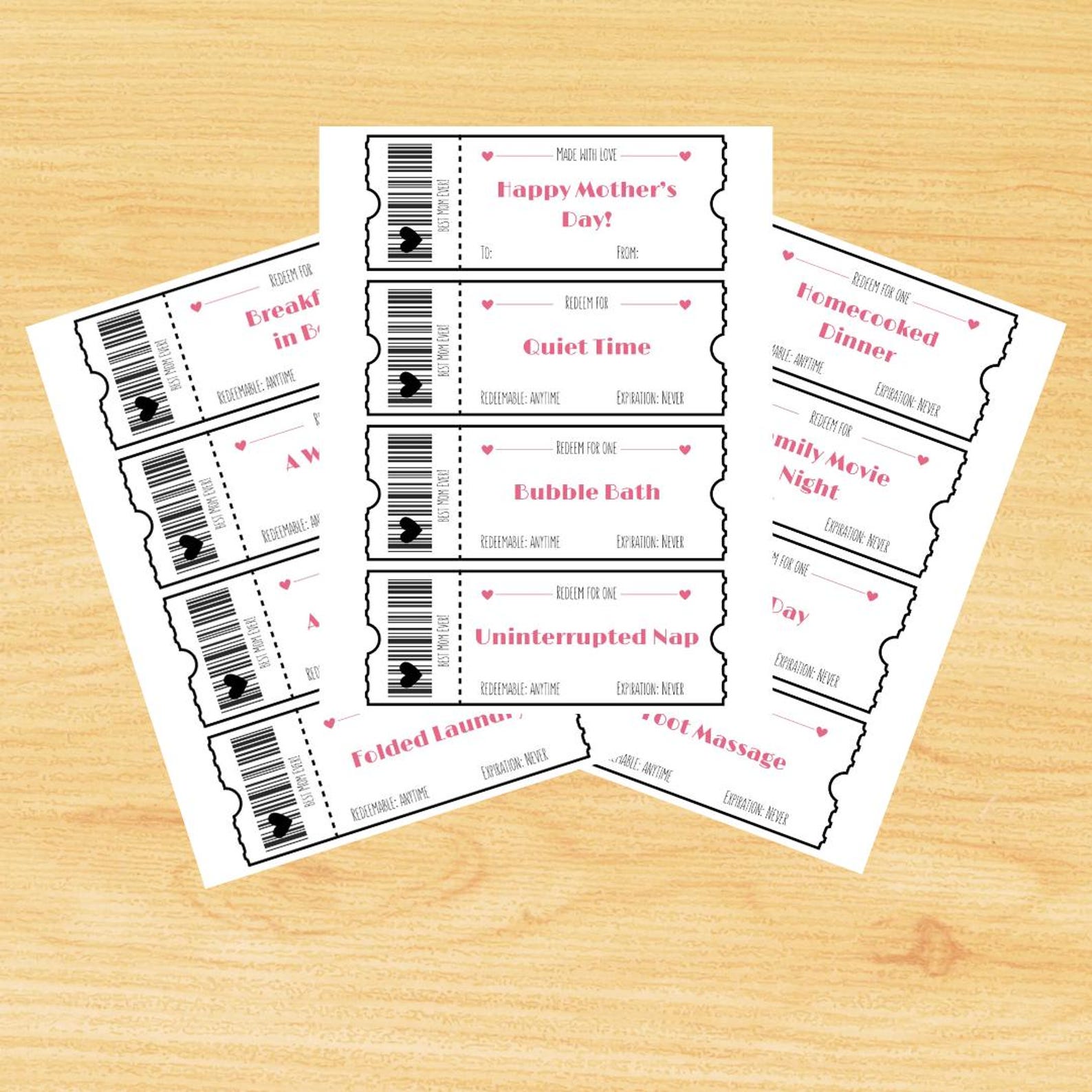 Editable Mother’s Day Coupon Template | Printable Mother's Day Gift ...