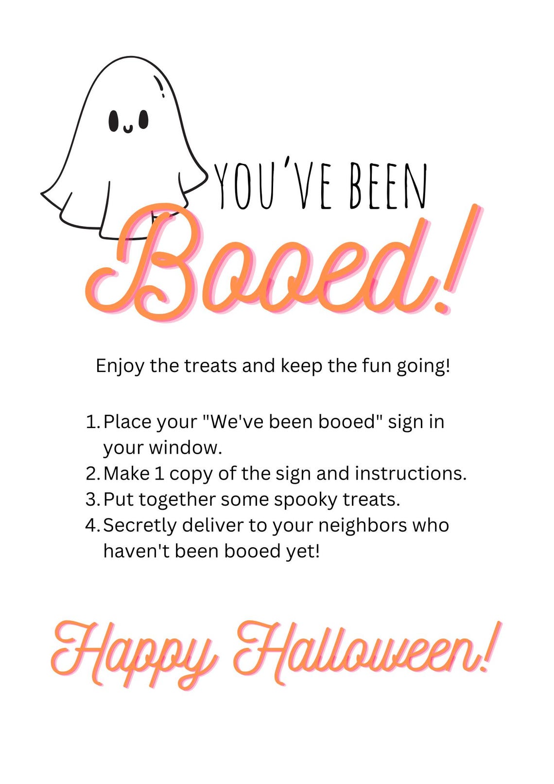 You've Been Booed Halloween Game: Printable Signs & Instructions ...