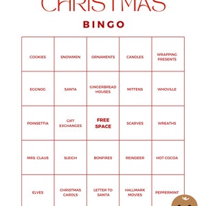 30 Christmas Bingo Cards - Printable, Family Christmas Activity ...