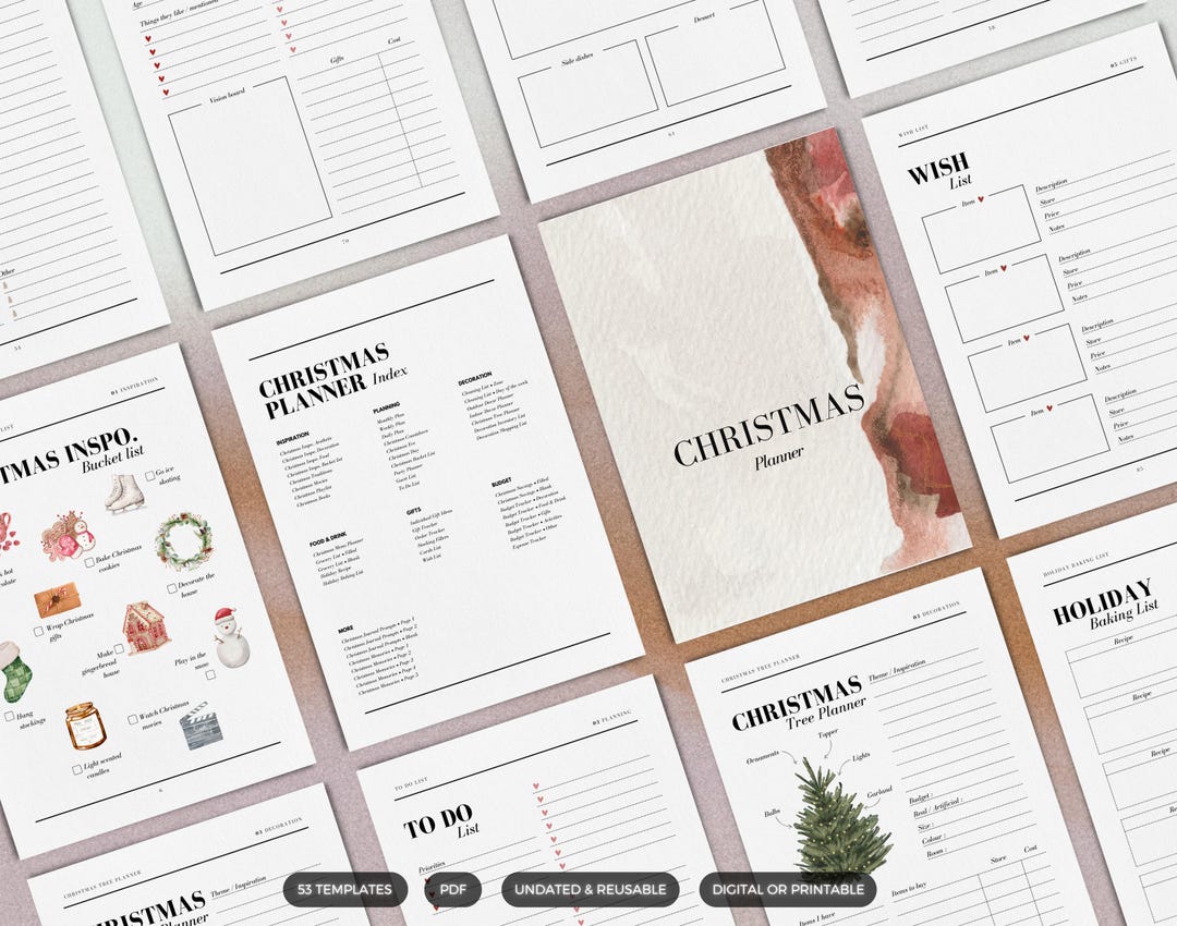 Christmas Templates Bundle, Holiday Planner Templates, Inspiration ...