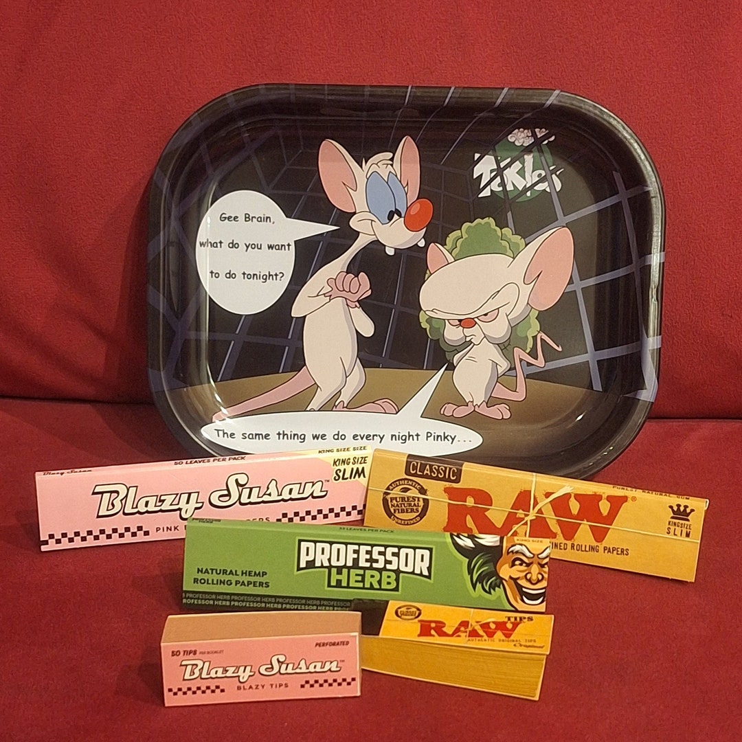 Pinky and the Brain Rolling Tray With King Size Papers Tips - Etsy