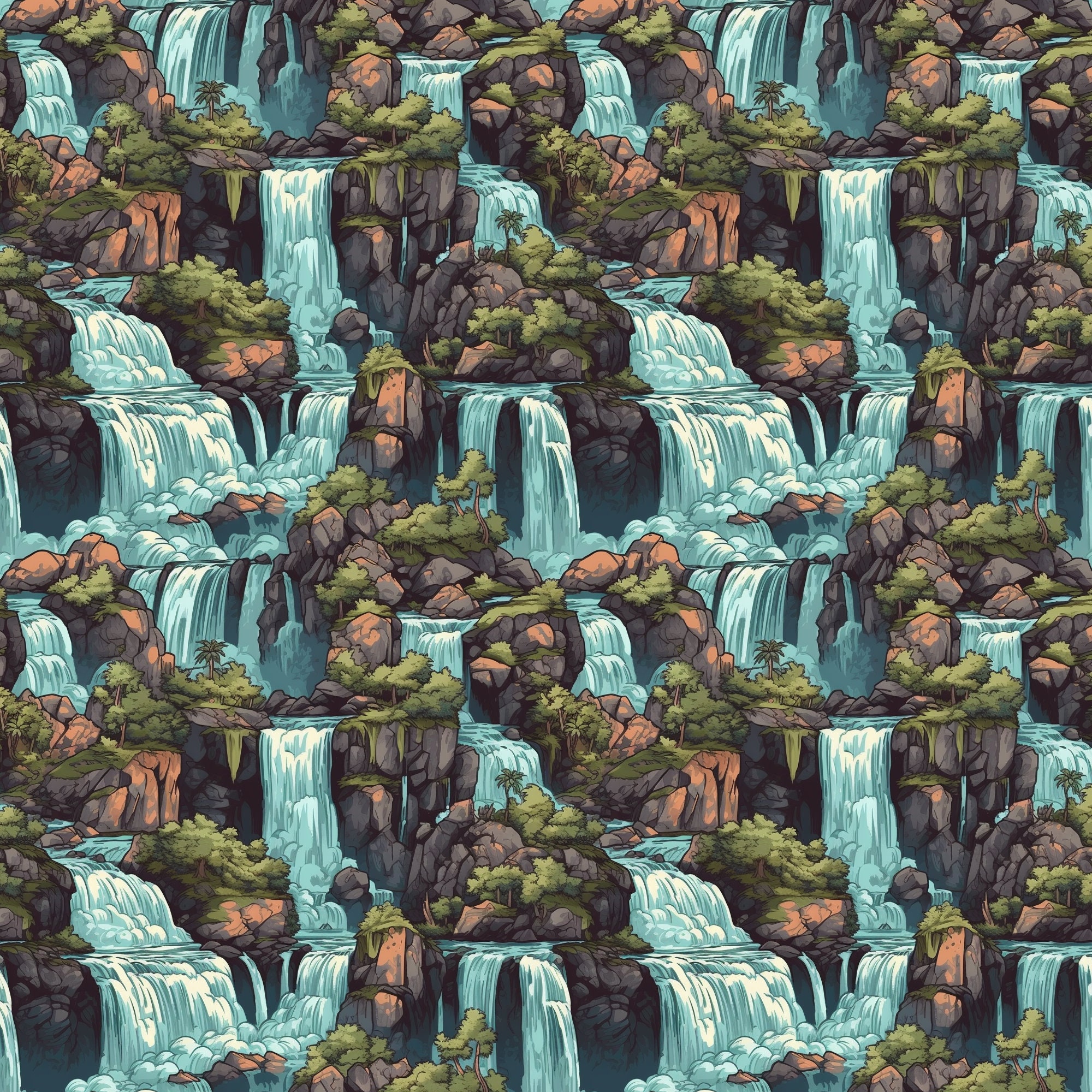 Waterfall Patterns Pack (5 Patterns) - Etsy