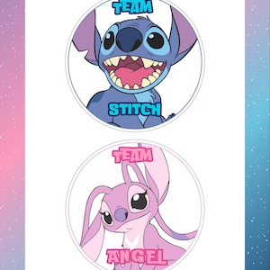 Team Lilo and Team Angel Gender Reveal Stickers| Digital Download ...
