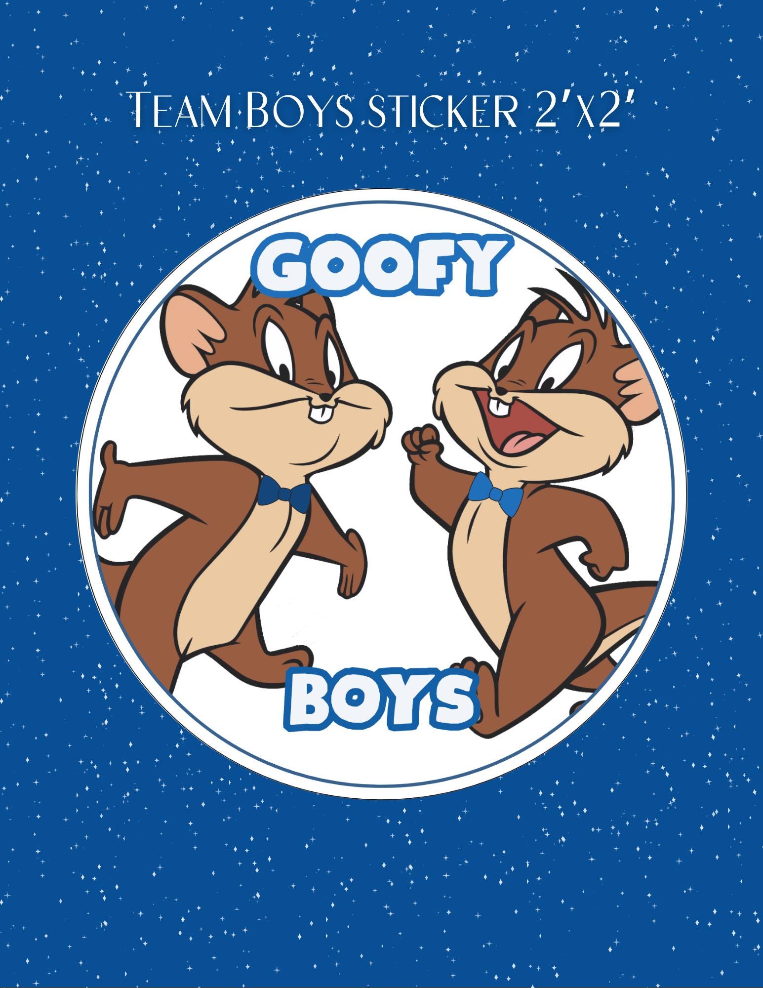 Goofy Gophers Twins Gender Reveal Stickers | Digital Download | Boy ...