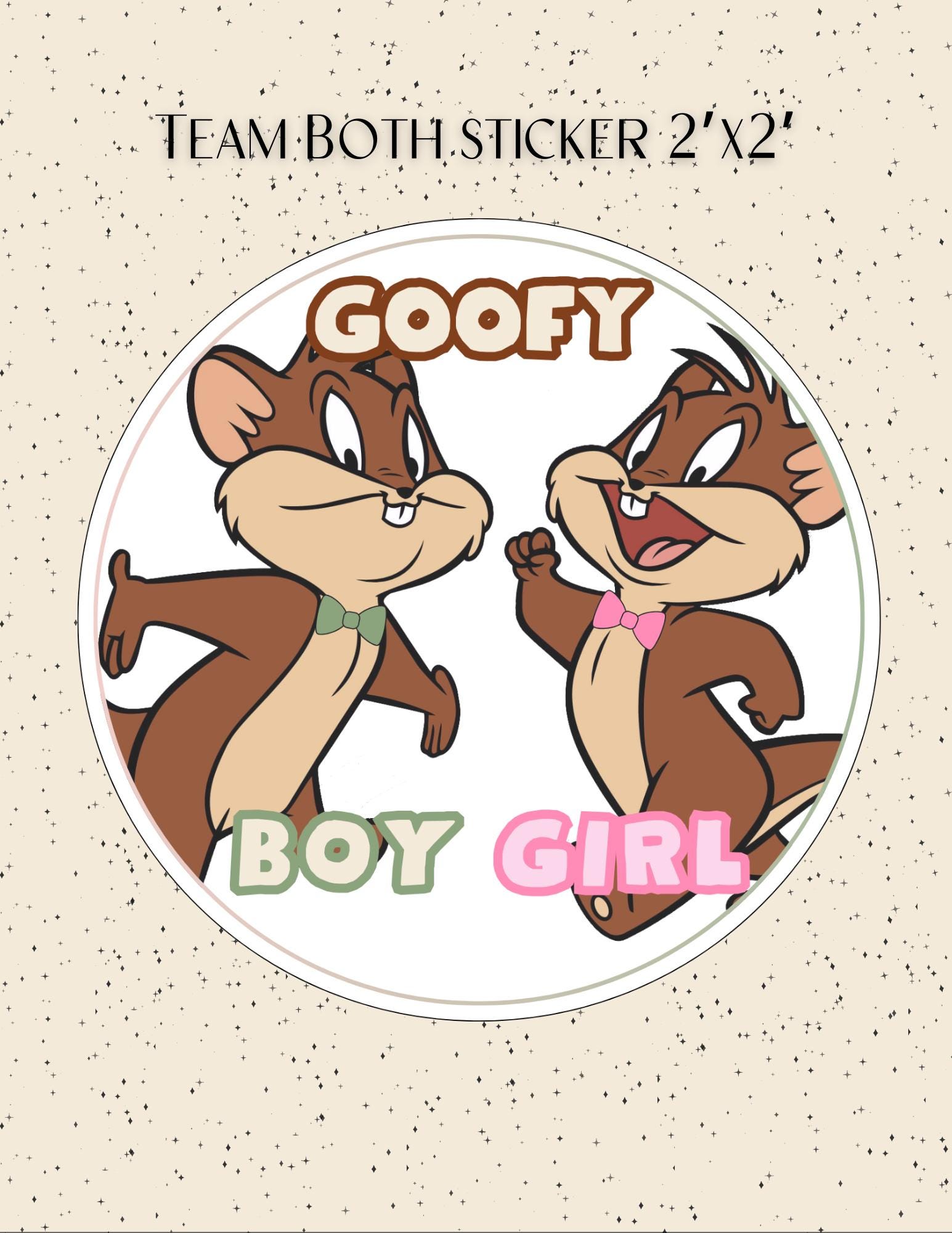 Goofy Gophers Twins Gender Reveal Stickers | Digital Download | Boy ...