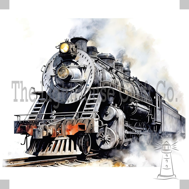 Steam Train Clip Art 12 High Quality Jpgs Digital Planner - Etsy