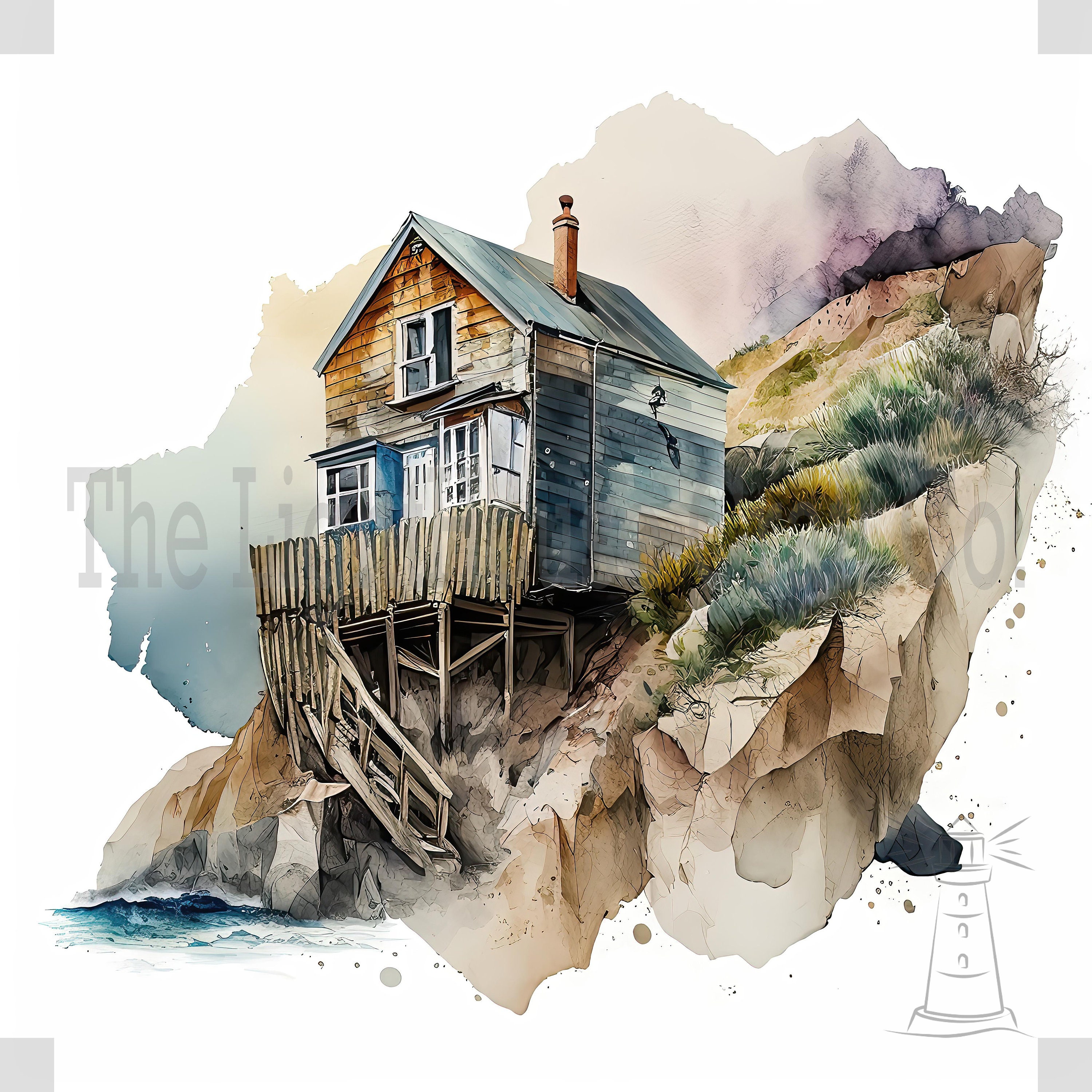 Beach Huts Clip Art 12 High Quality Jpgs Digital Planner - Etsy