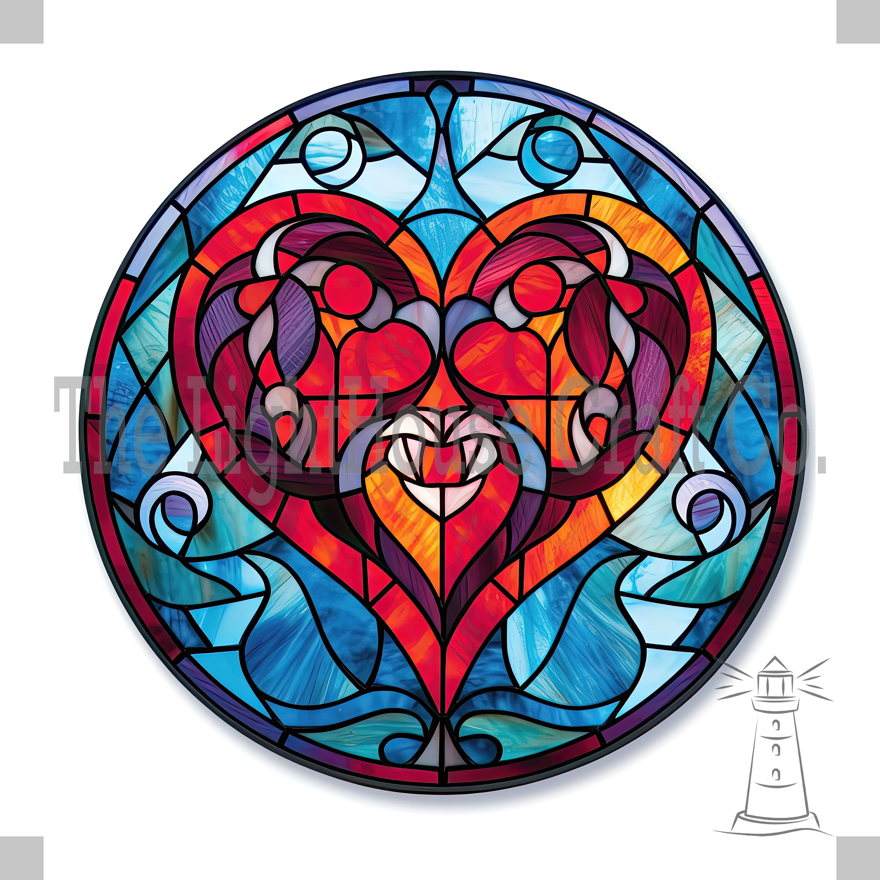 Stained Glass Love Hearts Clip Art 12 High Quality Jpgs - Etsy