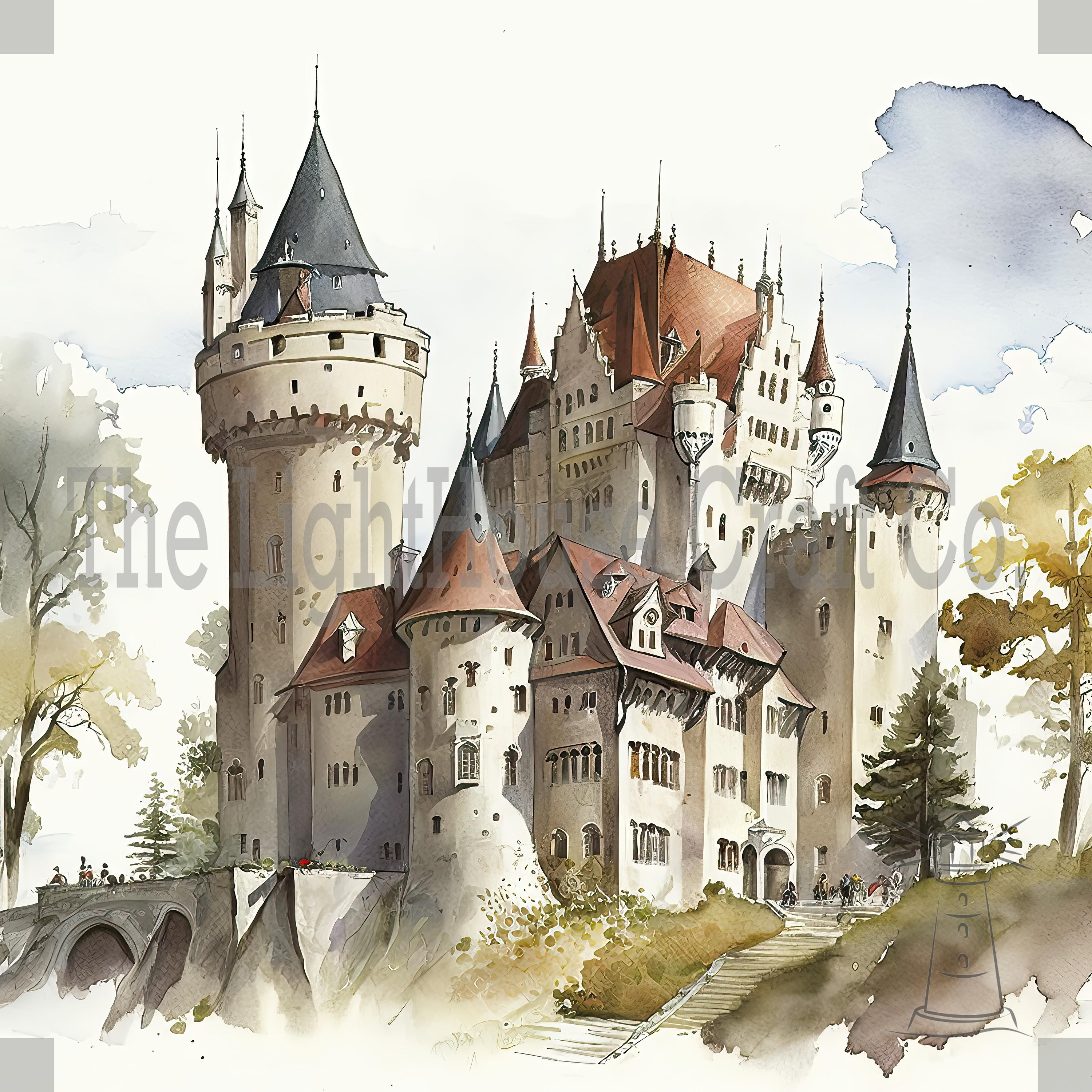 Medieval Castles Clip Art 12 High Quality Jpgs Digital - Etsy UK