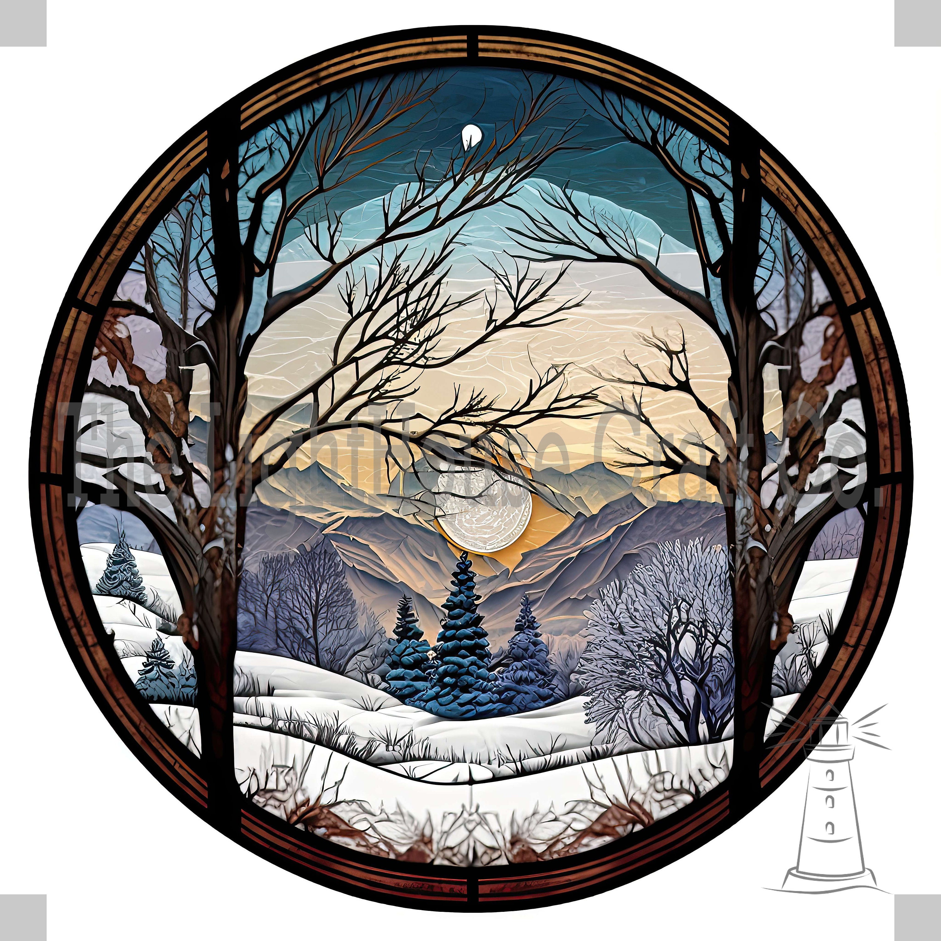 Stained Glass Winter Clip Art 12 High Quality Jpgs Digital - Etsy UK