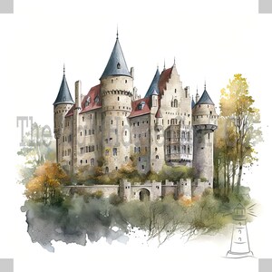 Medieval Castles Clip Art 12 High Quality Jpgs - Digital Planner ...