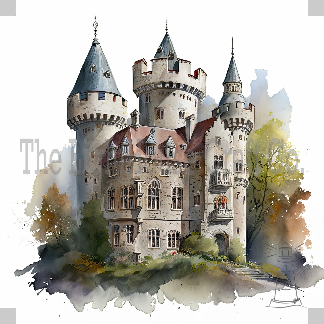 Medieval Castles Clip Art 12 High Quality Jpgs - Digital Planner ...