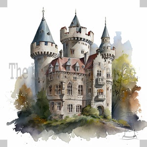 Medieval Castles Clip Art 12 High Quality Jpgs - Digital Planner ...