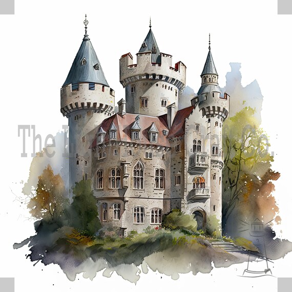 Middle Age Castles Drawing