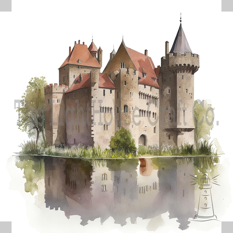Medieval Castles Clip Art 12 High Quality Jpgs - Digital Planner ...