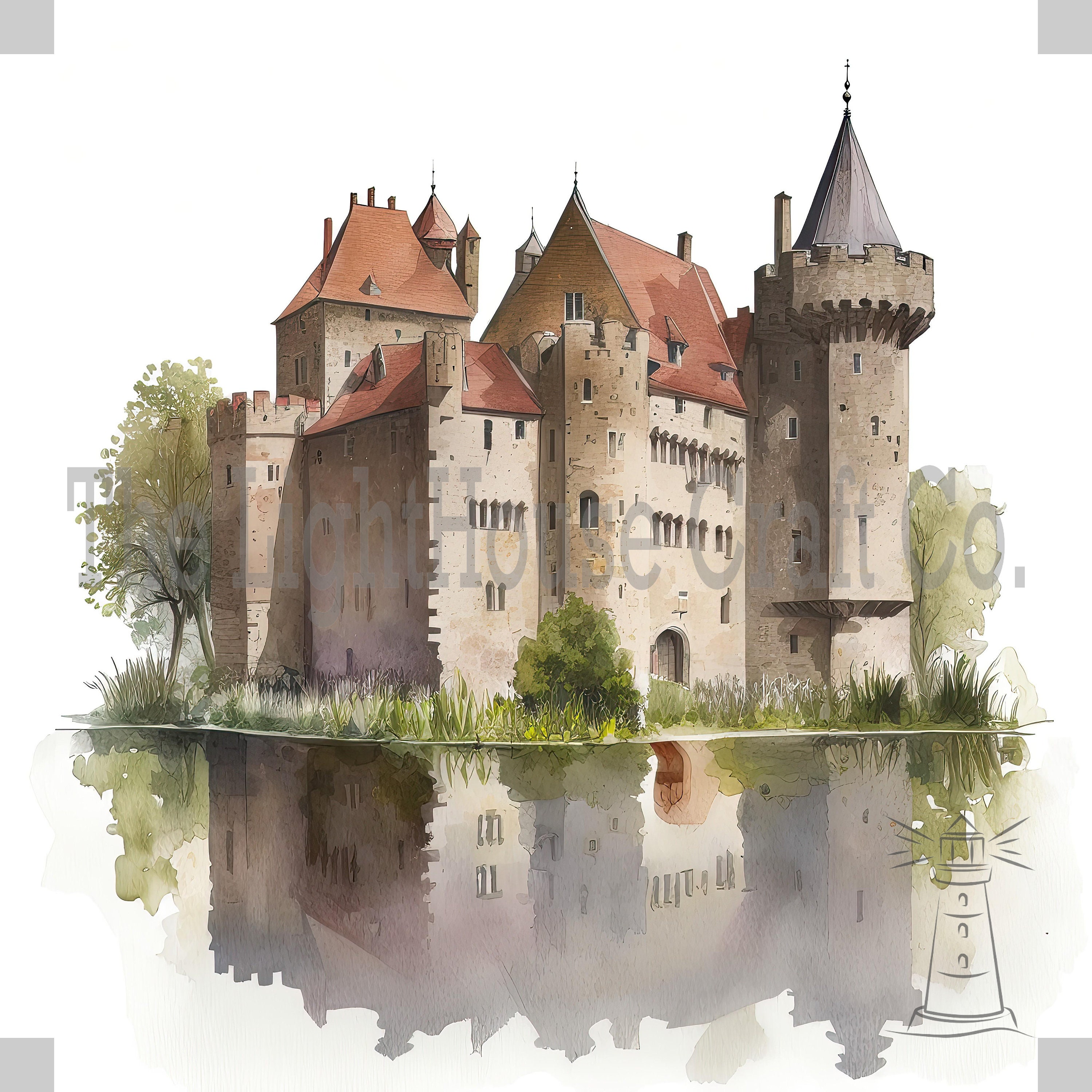 Medieval Castles Clip Art 12 High Quality Jpgs Digital - Etsy UK