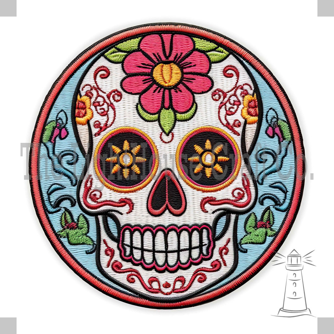 Embroidered Sugar Skulls Clip Art 12 High Quality Jpgs - Digital ...