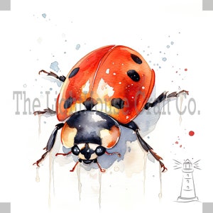 Watercolour Ladybird Clip Art 12 High Quality Jpgs - Digital Planner ...