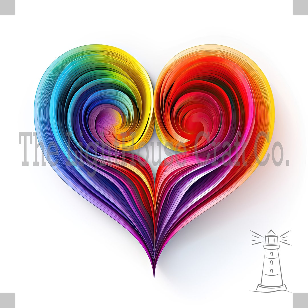 Rainbow Love Heart Clip Art 12 High Quality Jpgs - Digital Planner ...
