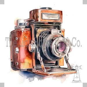 Vintage Cameras Clip Art 12 High Quality Jpgs - Digital Planner ...
