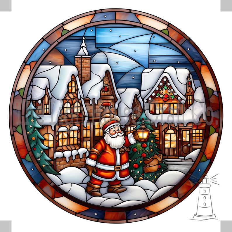 Stained Glass Christmas Clip Art 12 High Quality Jpgs - Digital Planner ...