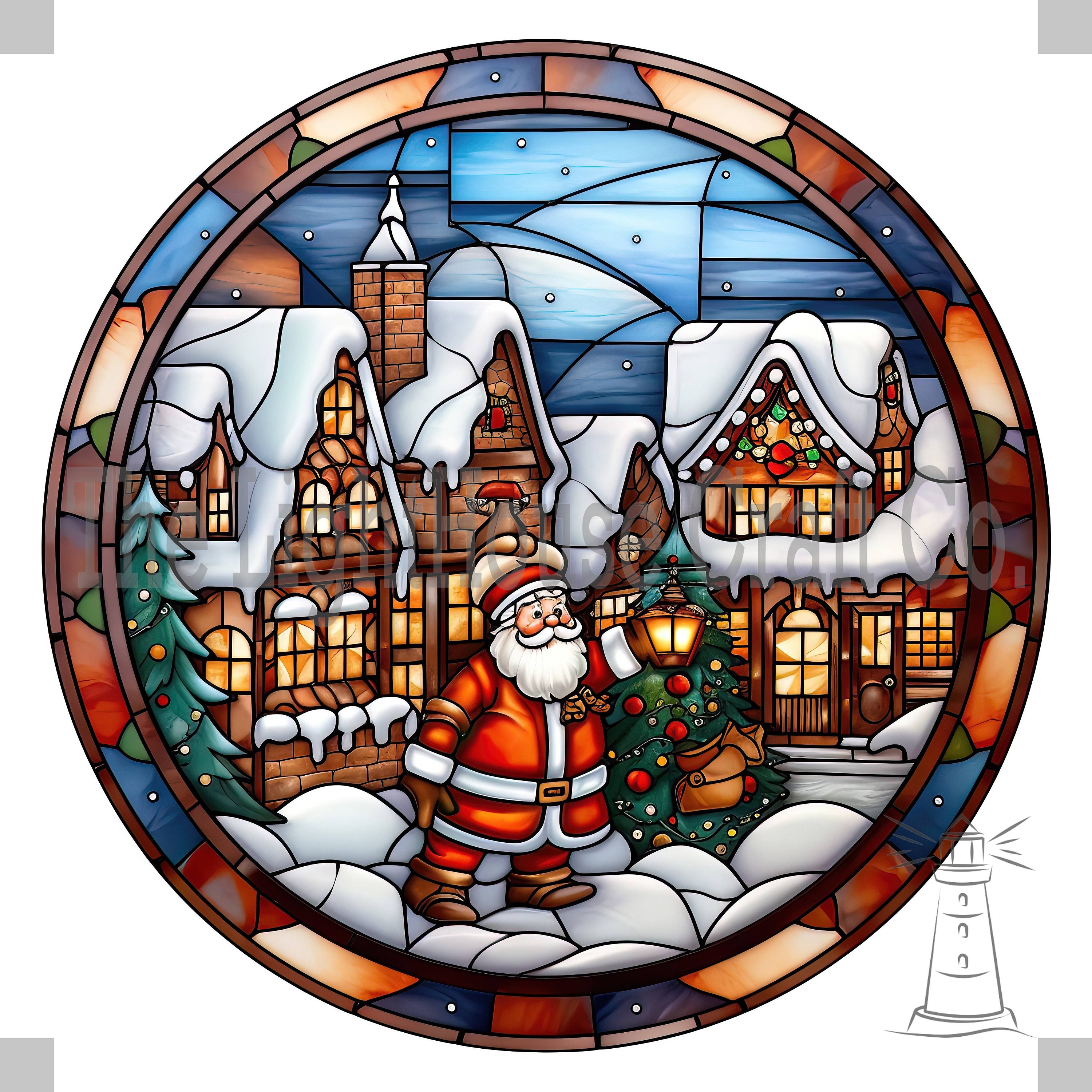 Stained Glass Christmas Clip Art 12 High Quality Jpgs - Etsy