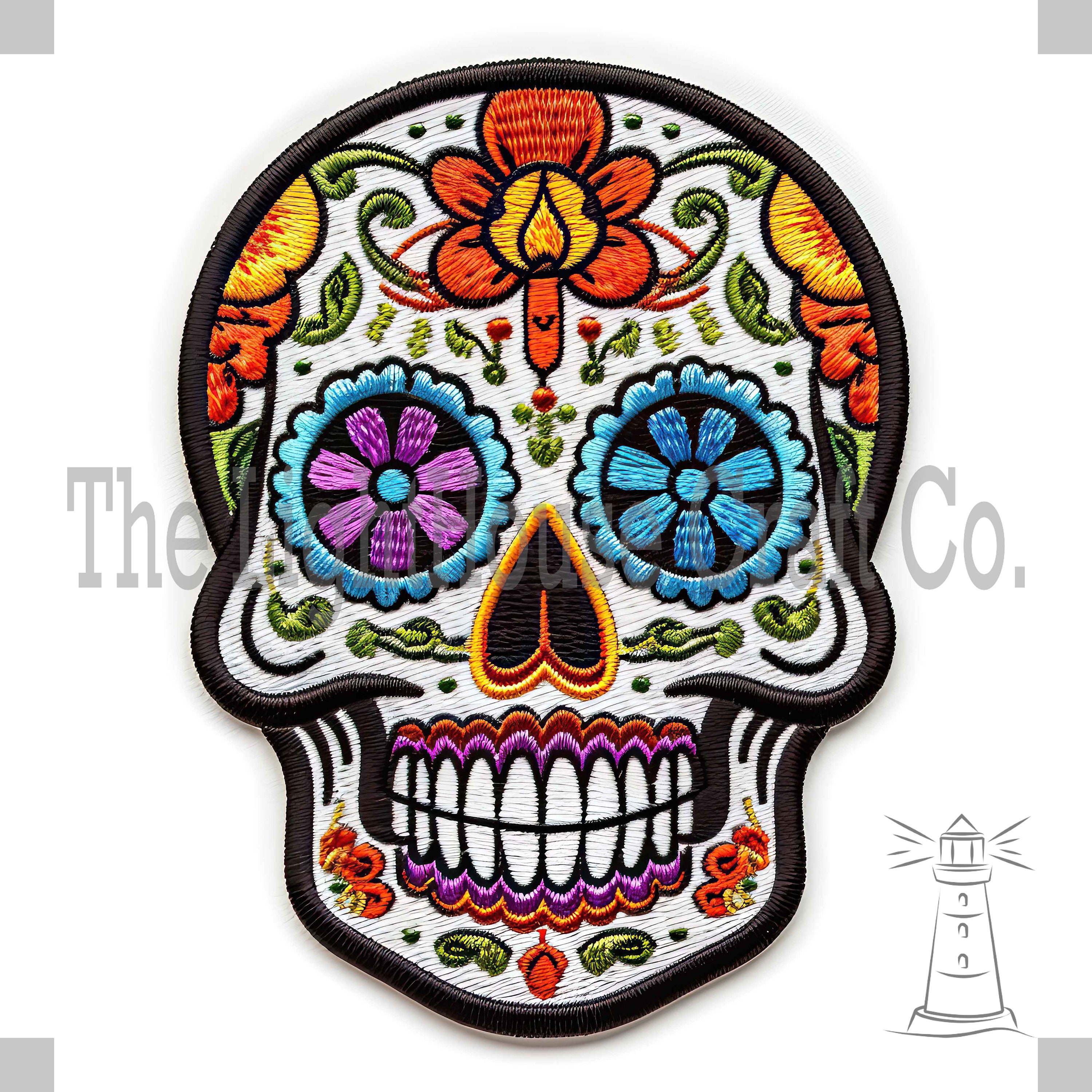 Embroidered Sugar Skulls Clip Art 12 High Quality Jpgs - Etsy