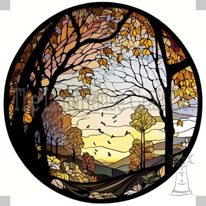 Stained Glass Autumn Clip Art 12 High Quality Jpgs - Digital Planner ...