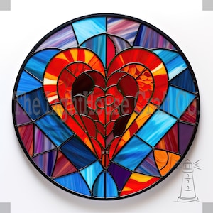 Stained Glass Love Hearts Clip Art 12 High Quality Jpgs - Digital ...